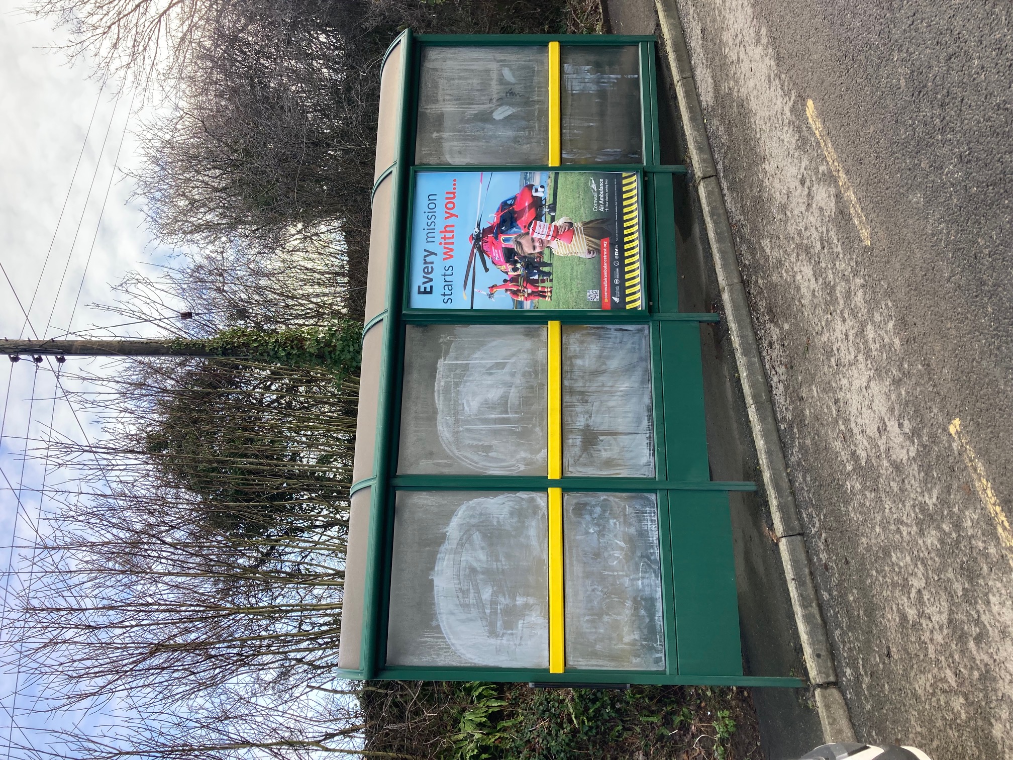 Bodmin Shelter 83 Panel 1 A389 Dunmere Road, opp Borough Arms, heading ...